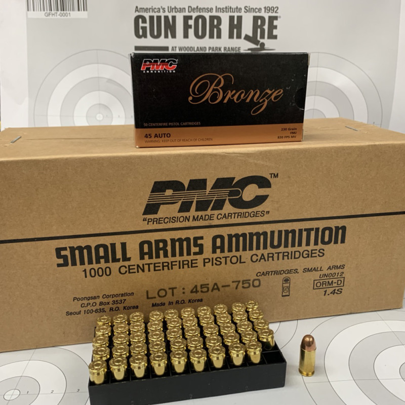 45 PMC 1,000 rounds - Gun For Hire Academy